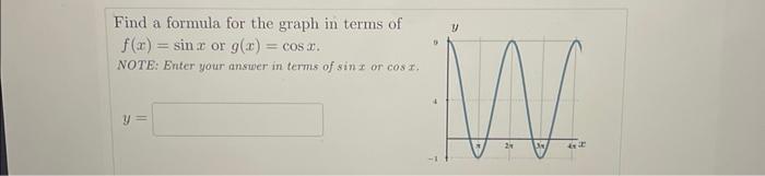 Solved Find a formula for the graph in terms of f(x)=sinx or | Chegg.com