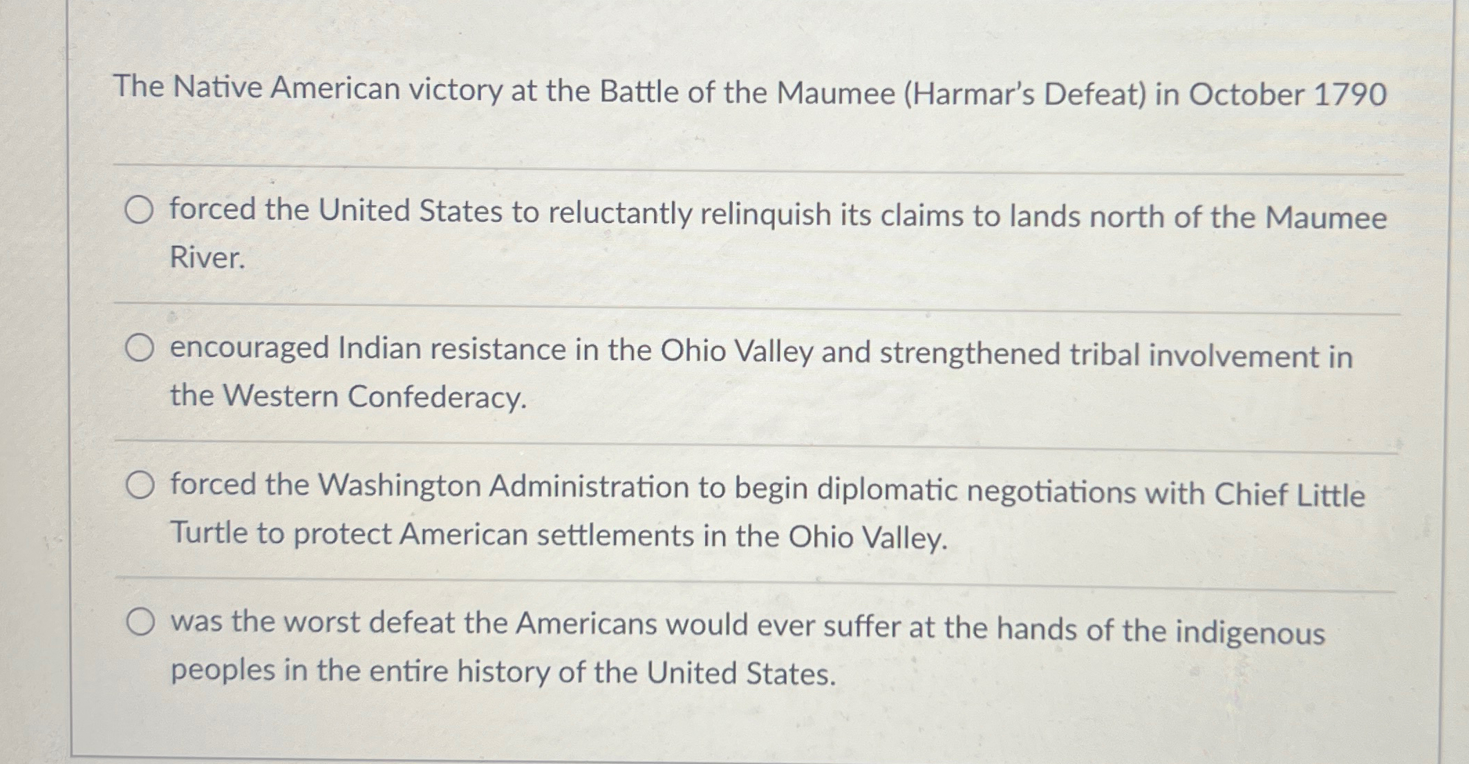 The Native American victory at the Battle of the | Chegg.com