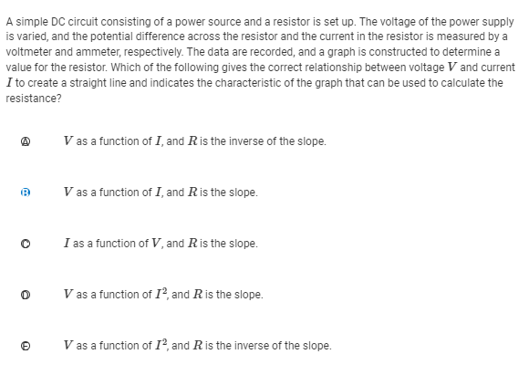 Solved A simple DC circuit consisting of a power source and | Chegg.com