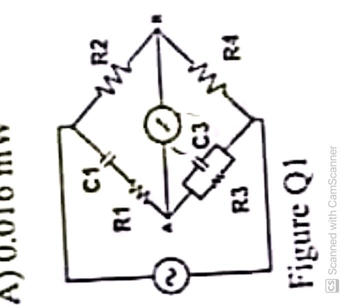 Solved Q1 For the Wien bridge shown in Figure Q1, balance is | Chegg.com