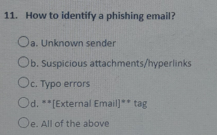 Solved How to identify a phishing email?a. ﻿Unknown senderb. | Chegg.com