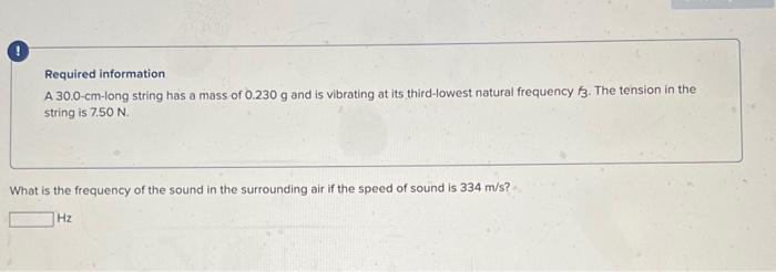 Solved Required information A 30.0 -cm-long string has a | Chegg.com