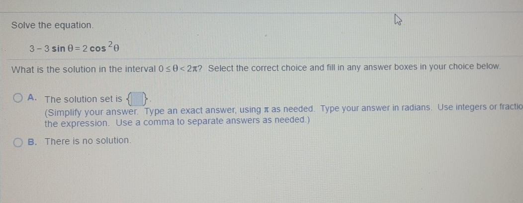 Solved Solve the equation on the interval o so