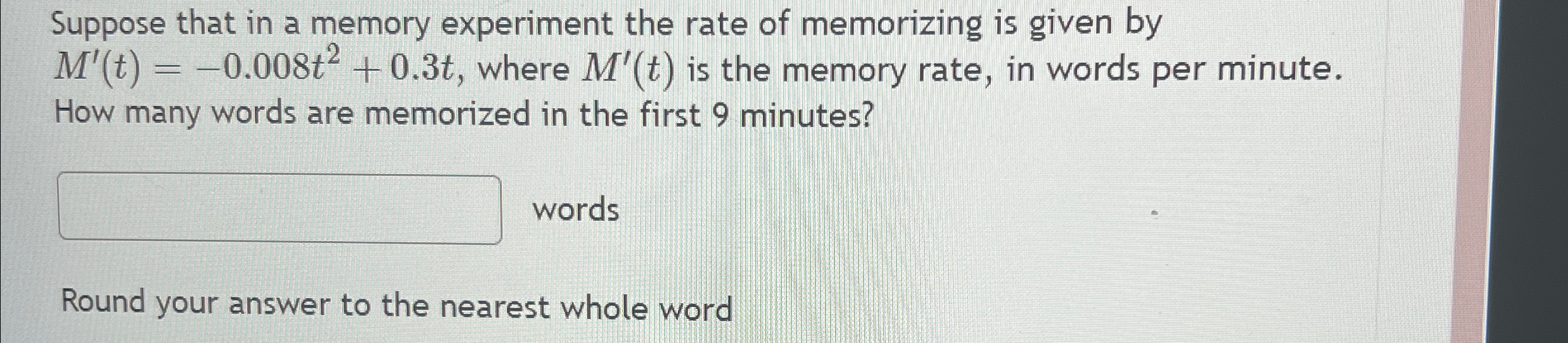 Solved Suppose that in a memory experiment the rate of | Chegg.com