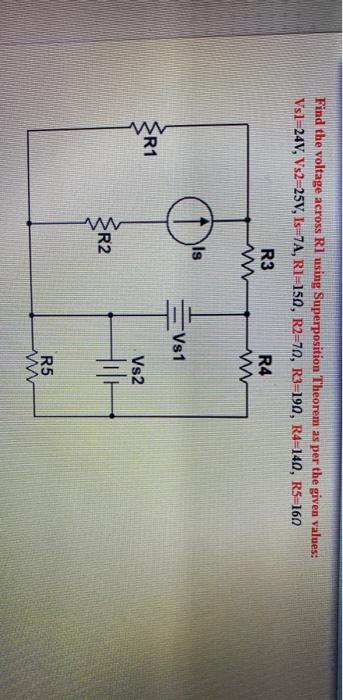 Solved Find the voltage across R1 using Superposition | Chegg.com