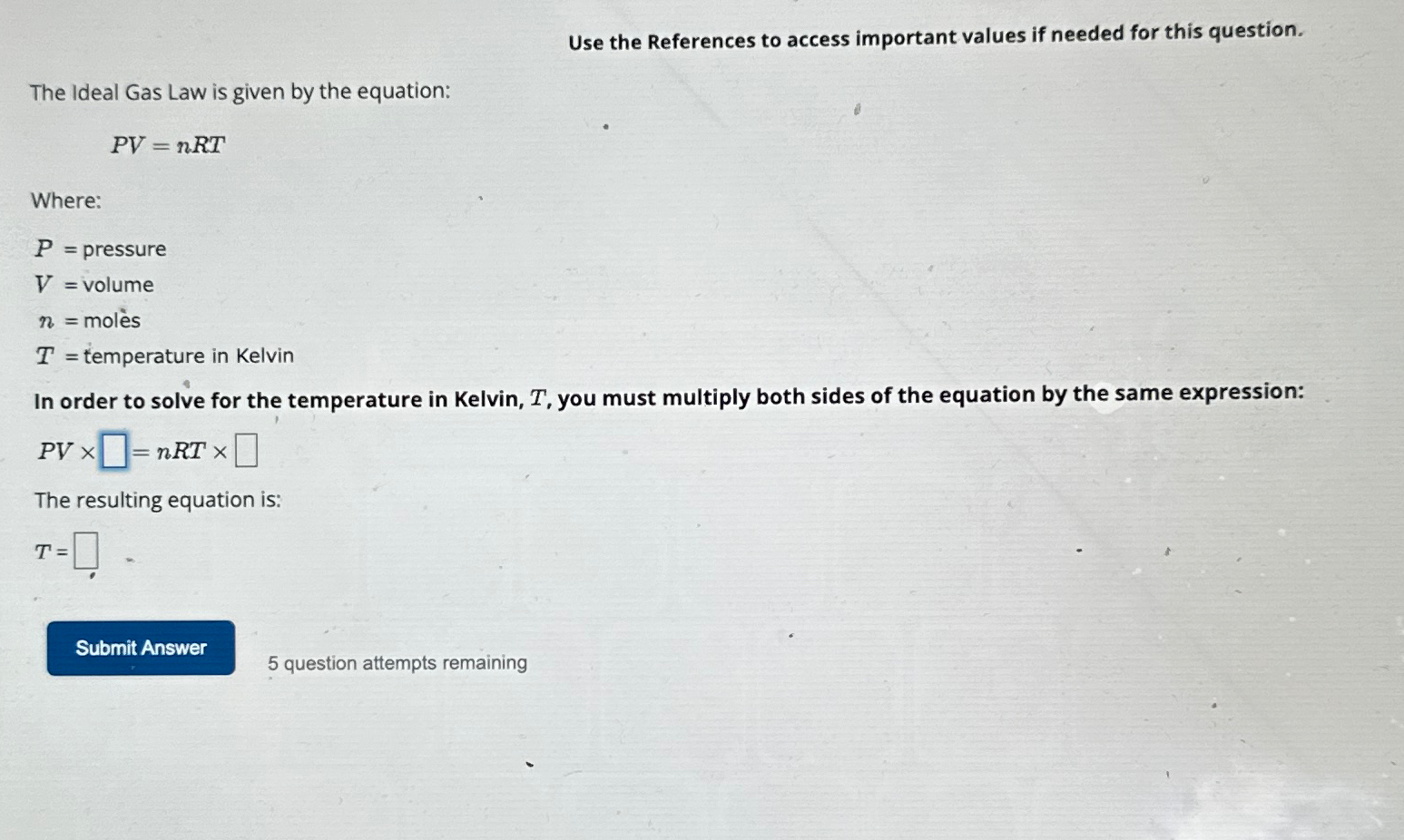Solved Use the References to access important values if | Chegg.com