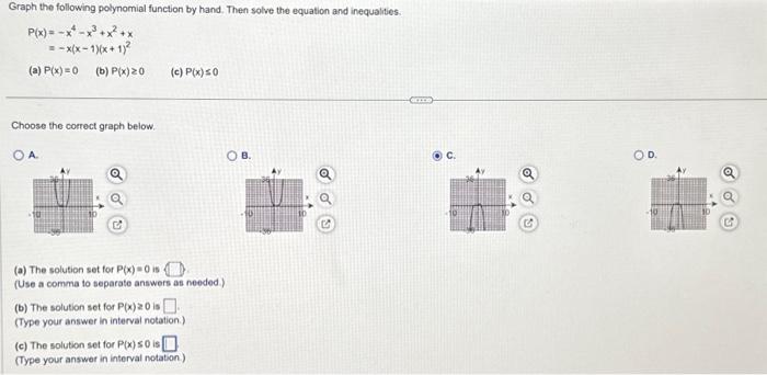 Solved Graph the following polynomial function by hand. Then | Chegg.com