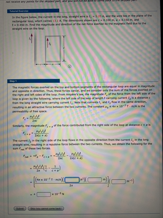 Solved not receive any points for the skipped part, and you | Chegg.com