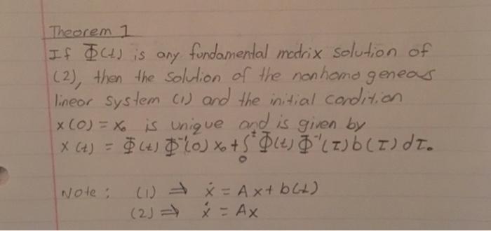 Solved prove variation constant of Nonhomogeneous linear | Chegg.com
