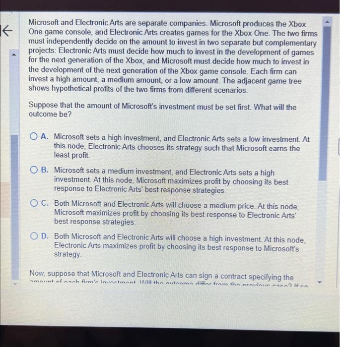 Solved Microsoft and Electronic Arts are separate companies. | Chegg.com