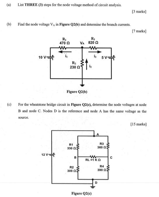Solved List THREE (3) steps for the node voltage method of | Chegg.com