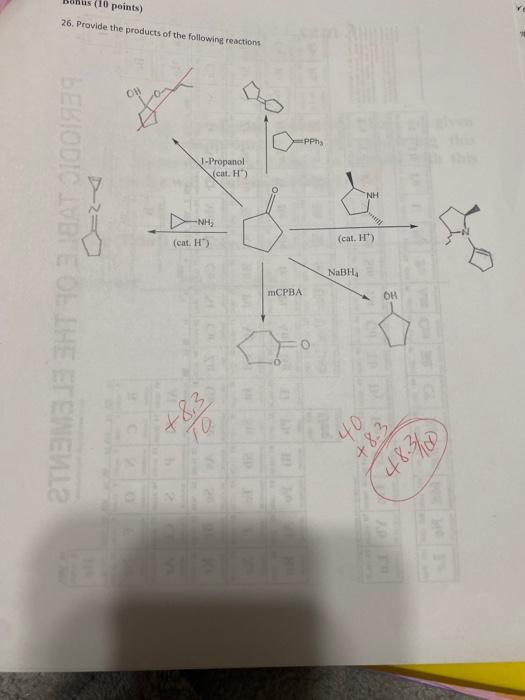 Solved 26. Provide the products of the following reactions | Chegg.com