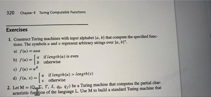 Solved 320 Chapter 9 Turing Computable Functions Exercises 