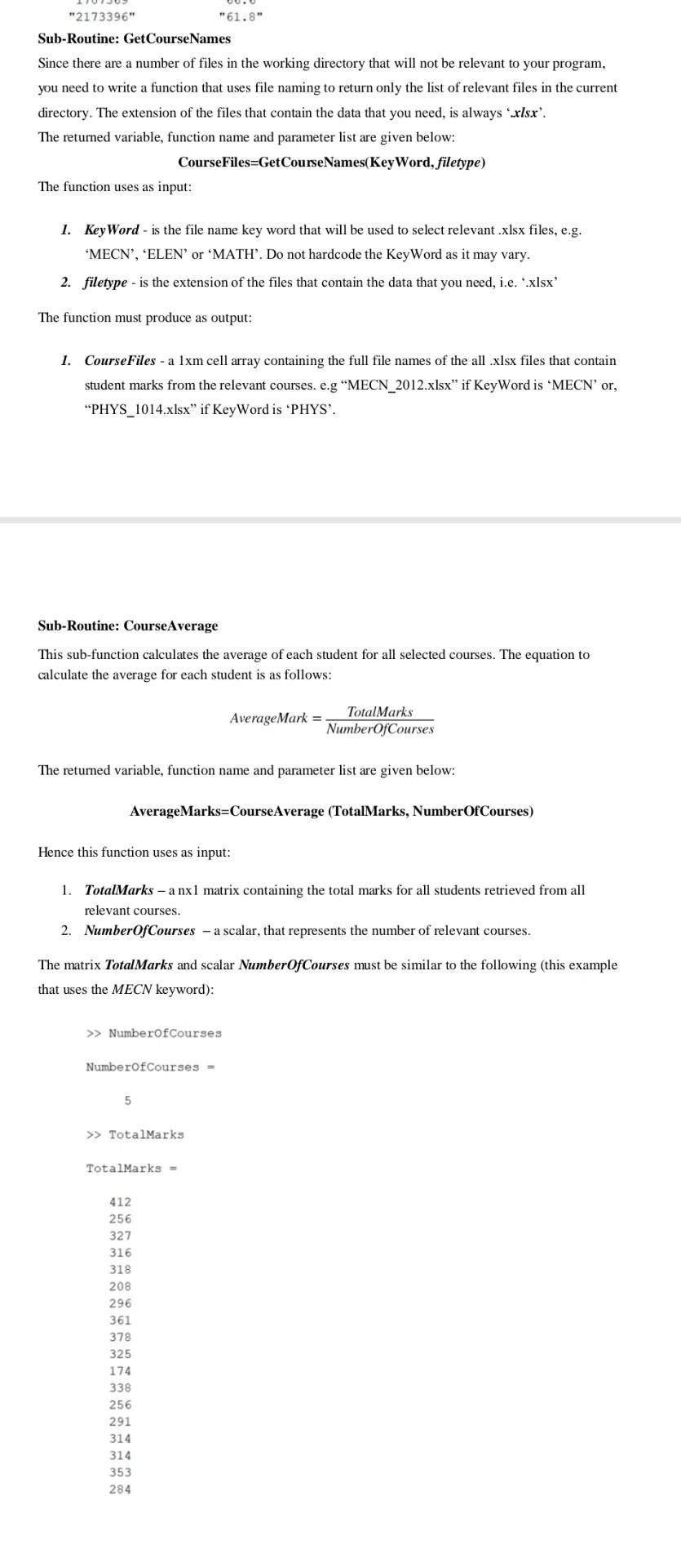 Laboratory 7 Functions And External Files Input 6116