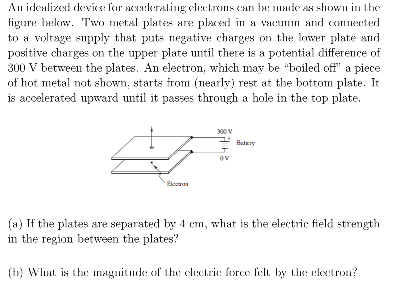 Solved An idealized device for accelerating electrons can be | Chegg.com