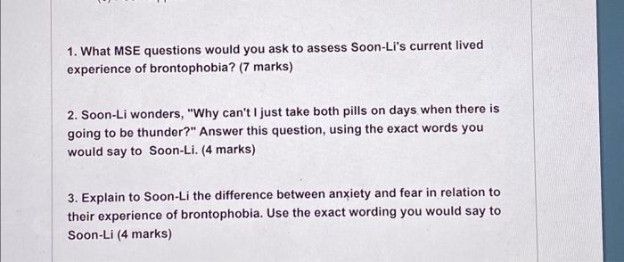 Solved 1. What MSE questions would you ask to assess | Chegg.com