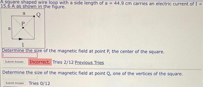 Solved A square shaped wire loop with a side length of | Chegg.com
