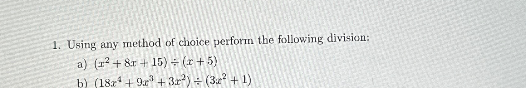 Solved Using any method of choice perform the following | Chegg.com