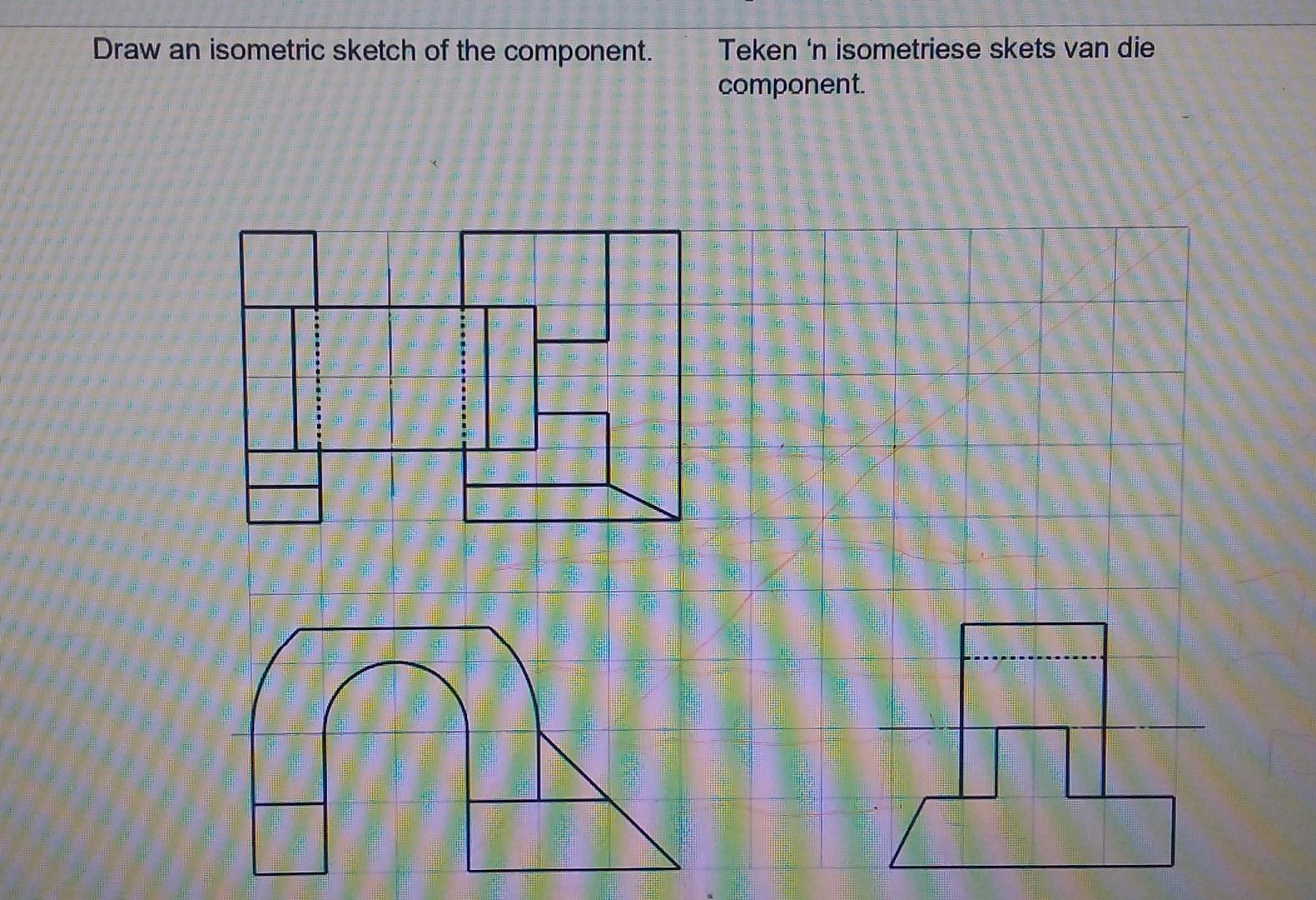 Solved Draw an isometric sketch of the component. Teken 'n | Chegg.com