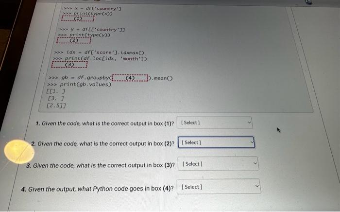 Solved Consider the following code that was executed in the | Chegg.com