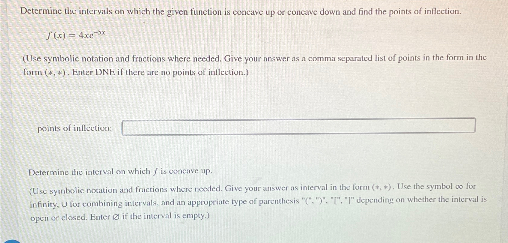 Solved Determine the intervals on which the given function | Chegg.com