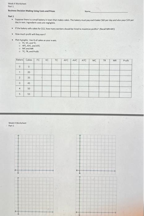 Solved Week 4 Worksheet Part 1 Business Decision Making | Chegg.com