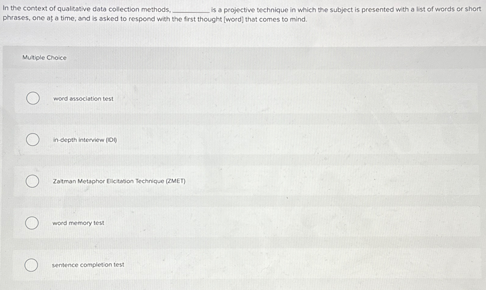 Solved In the context of qualitative data collection methods | Chegg.com