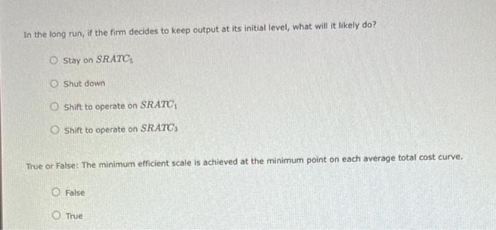 Solved The following graph shows the short-run average total | Chegg.com