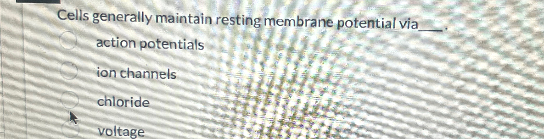 Solved Cells generally maintain resting membrane potential | Chegg.com
