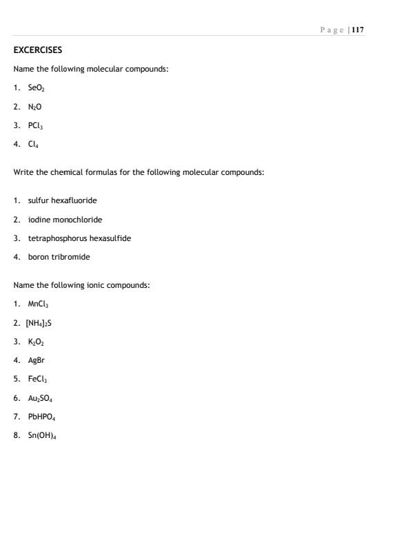 Solved EXCERCISES Name the following molecular compounds: 1. | Chegg.com