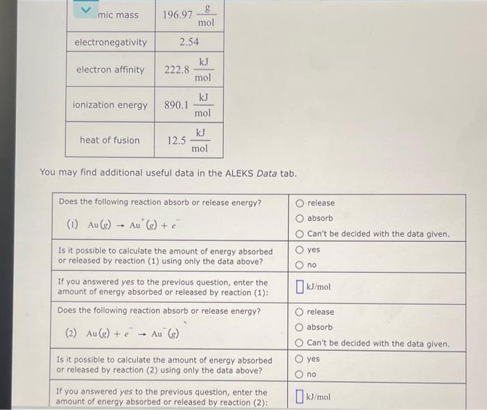 Solved You may find additional useful data in the ALEKS Data | Chegg.com Solved You may find additional useful data in the ALEKS Data | Chegg.com