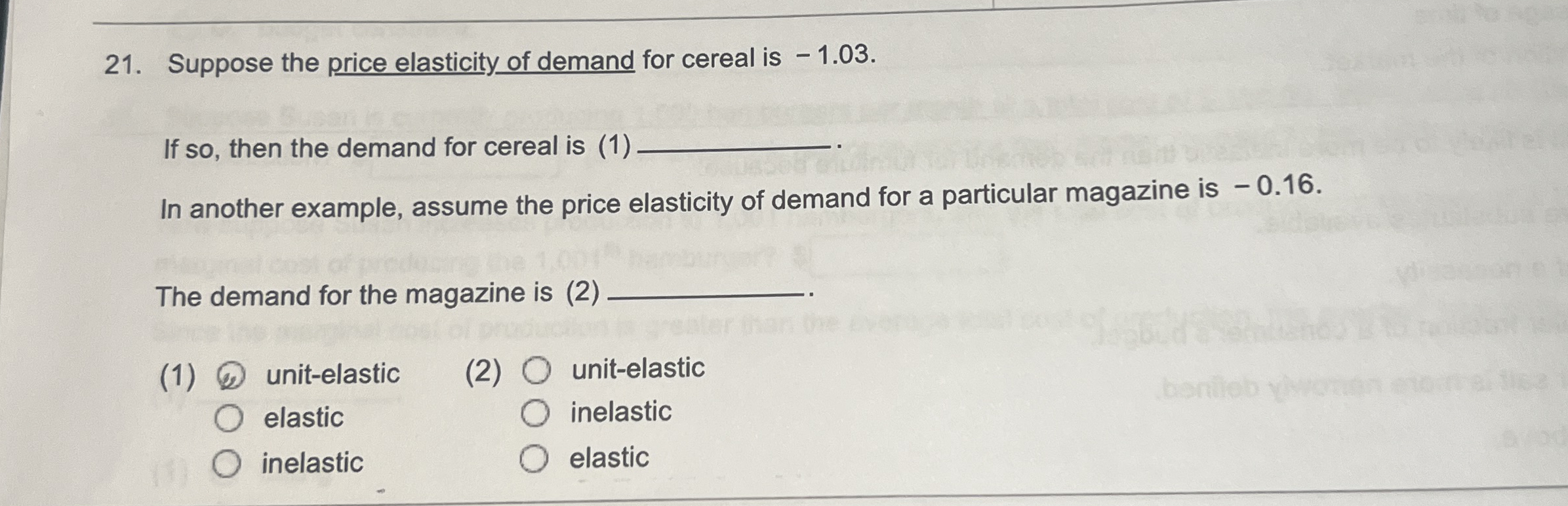 Solved Suppose the price elasticity of demand for cereal is | Chegg.com