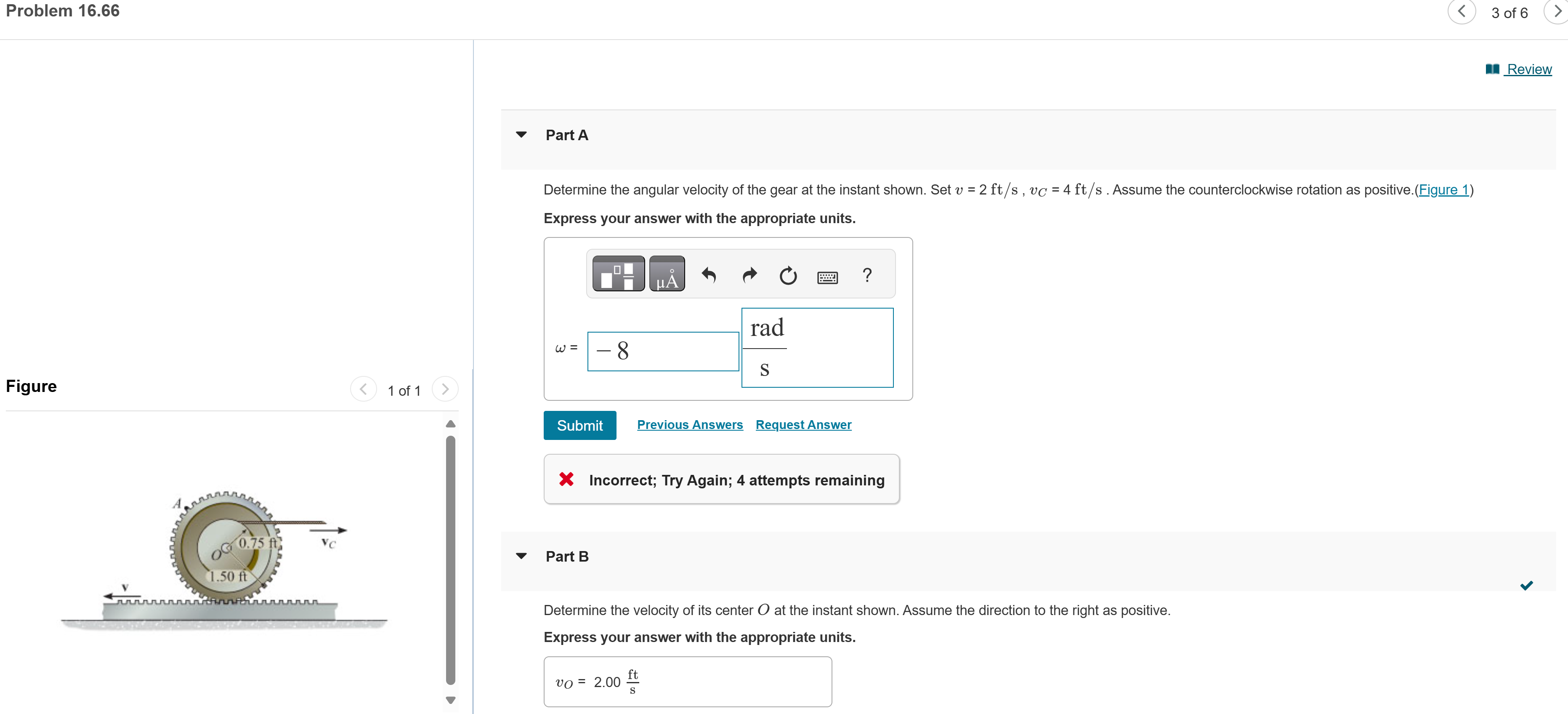 Solved I Just need part A,Determine the angular velocity of | Chegg.com
