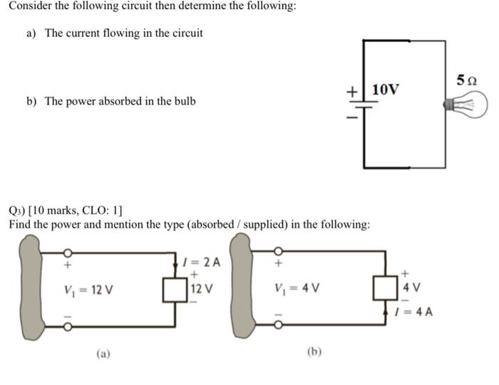 Solved Consider the following circuit then determine the | Chegg.com