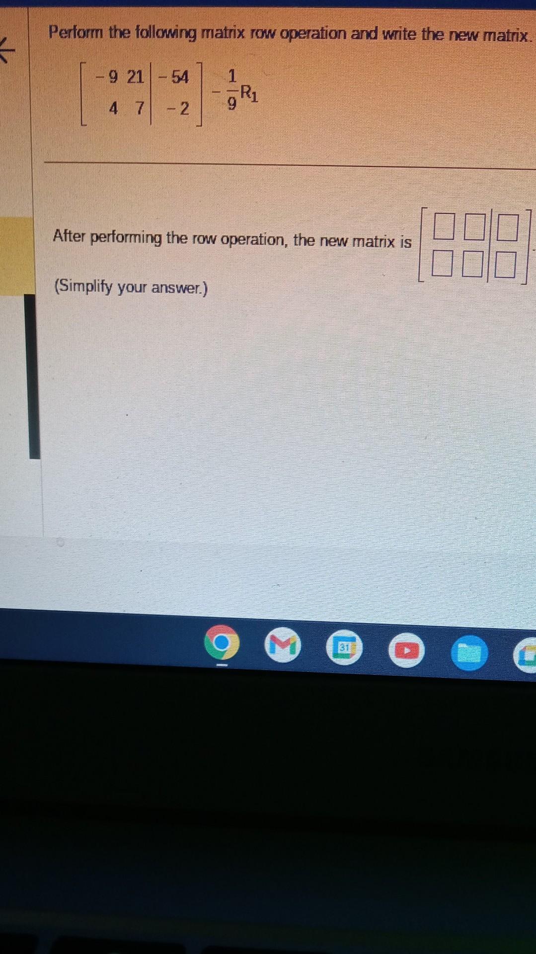 Solved Perform the following matrix row operation and write | Chegg.com