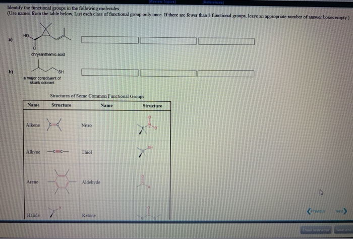 Solved Identify the functional groups in the following | Chegg.com