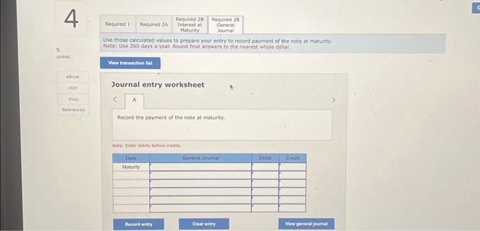 Solved Prepare the entry to record issuance of the note. | Chegg.com