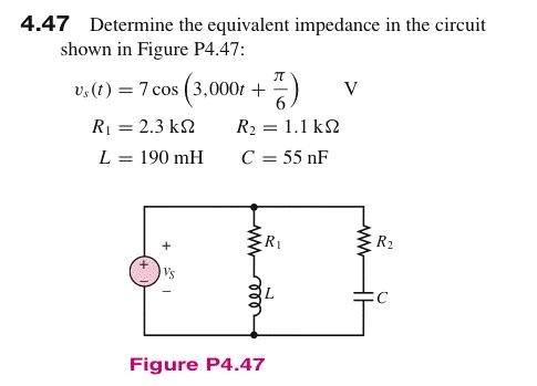 Solved Determine the equivalent impedance in the circuit | Chegg.com
