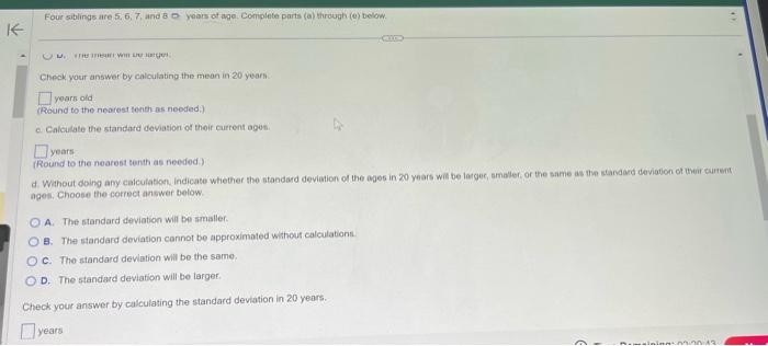 Solved 1. Cibuiate the inean of the chilgren at their | Chegg.com