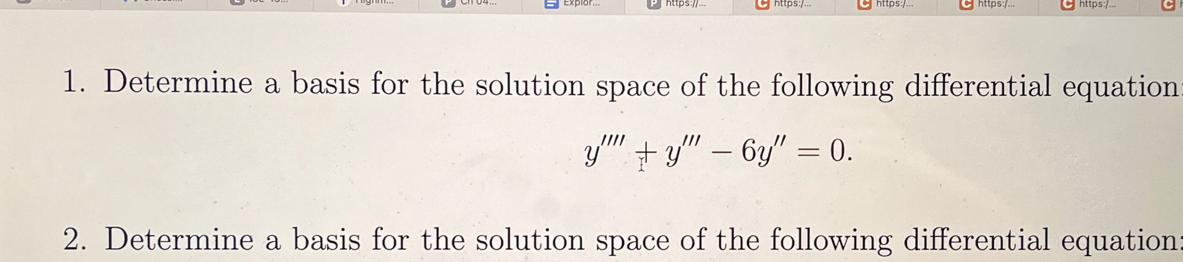 Solved Determine a basis for the solution space of the | Chegg.com