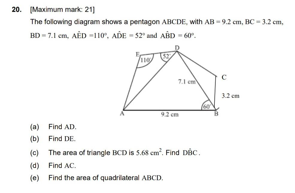 Solved [Maximum mark: 21] The following diagram shows a | Chegg.com