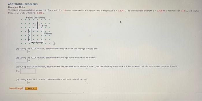 Solved ADDITIONAL PROBLEMS Question 20.1a: The figure shows | Chegg.com