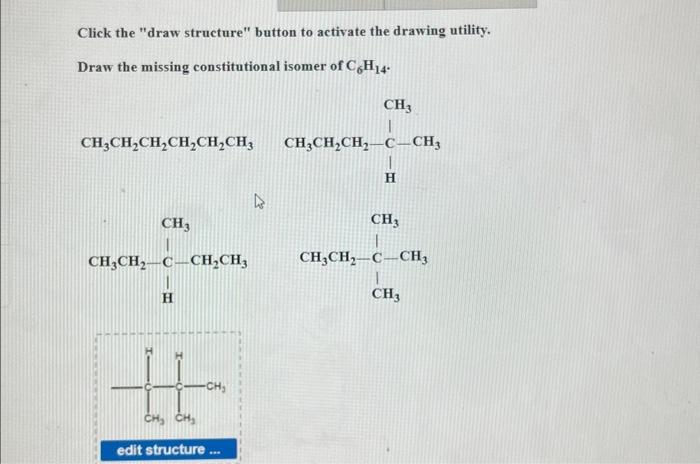 Solved Click the "draw structure" button to activate the | Chegg.com
