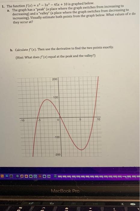 Solved The function f(x)=x3−3x2−45x+10 is graphed below. a. | Chegg.com
