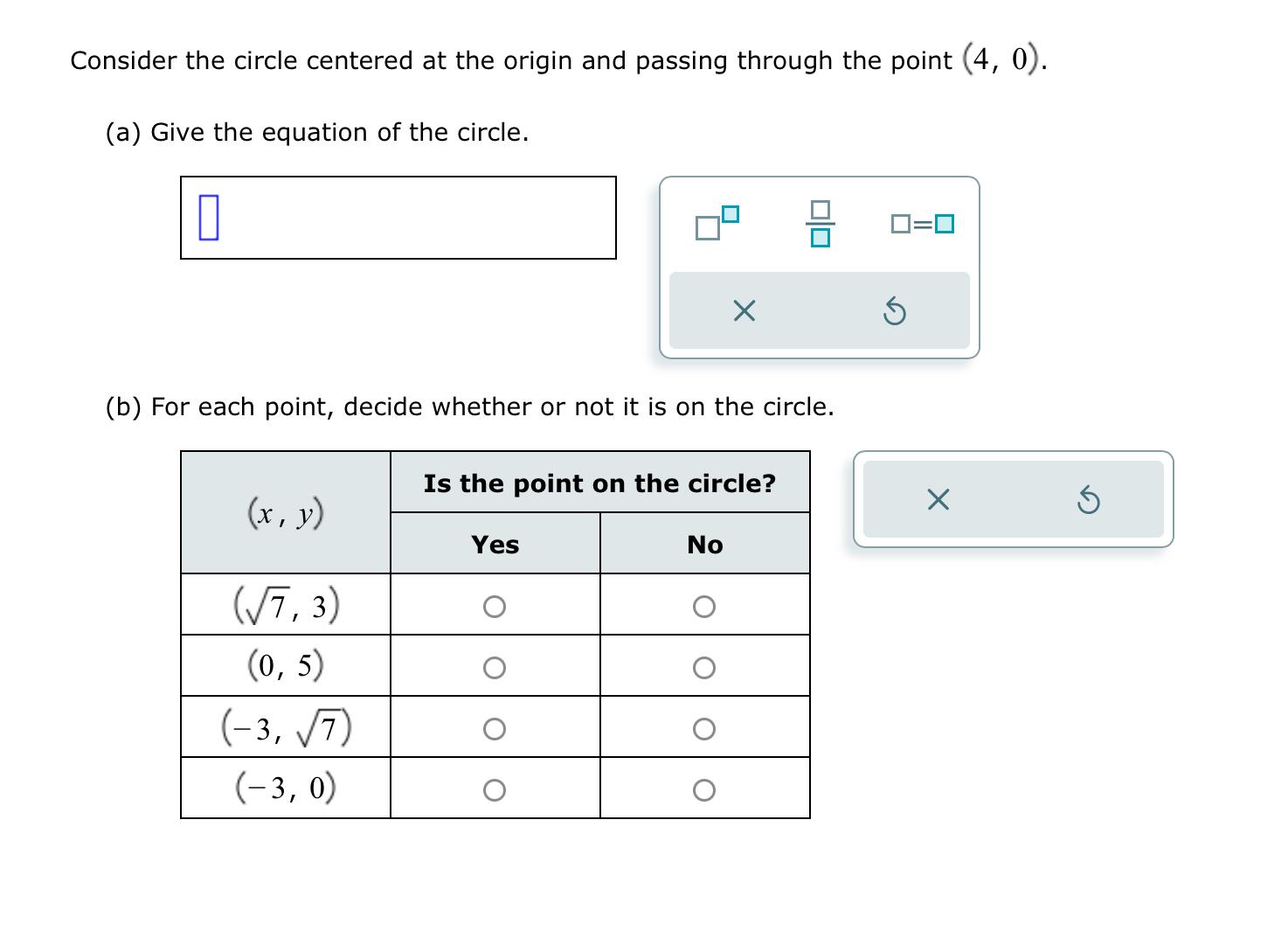 Solved Consider the circle centered at the origin and | Chegg.com