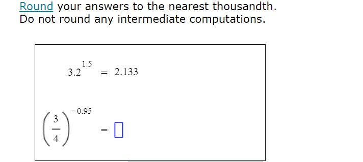 Solved Round your answers to the nearest thousandth.Do not | Chegg.com