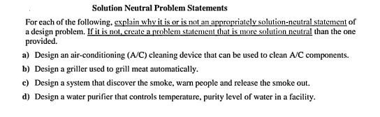Solved Solution Neutral Problem Statements For each of the | Chegg.com