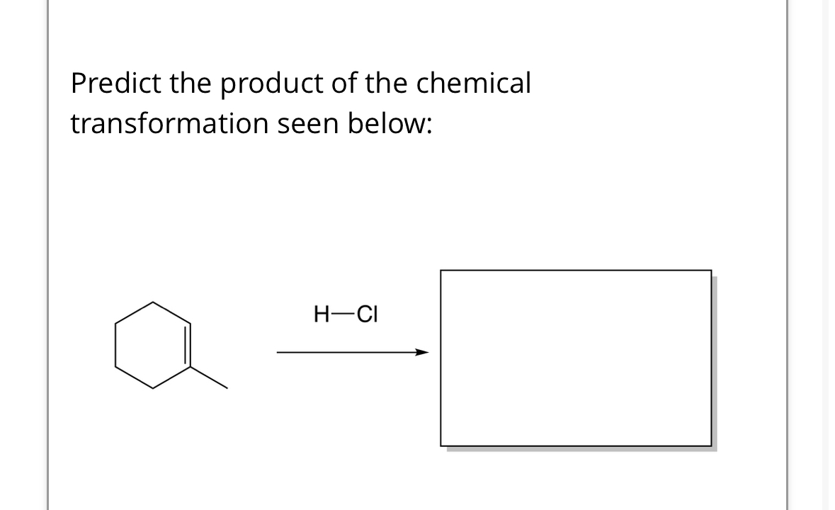 Solved Predict the product of the chemical transformation | Chegg.com