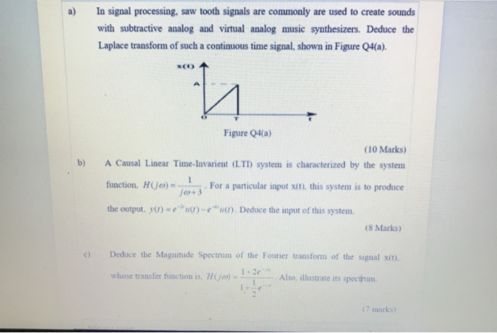 Solved a) Solve the continuous time triangular signal x(t) | Chegg.com