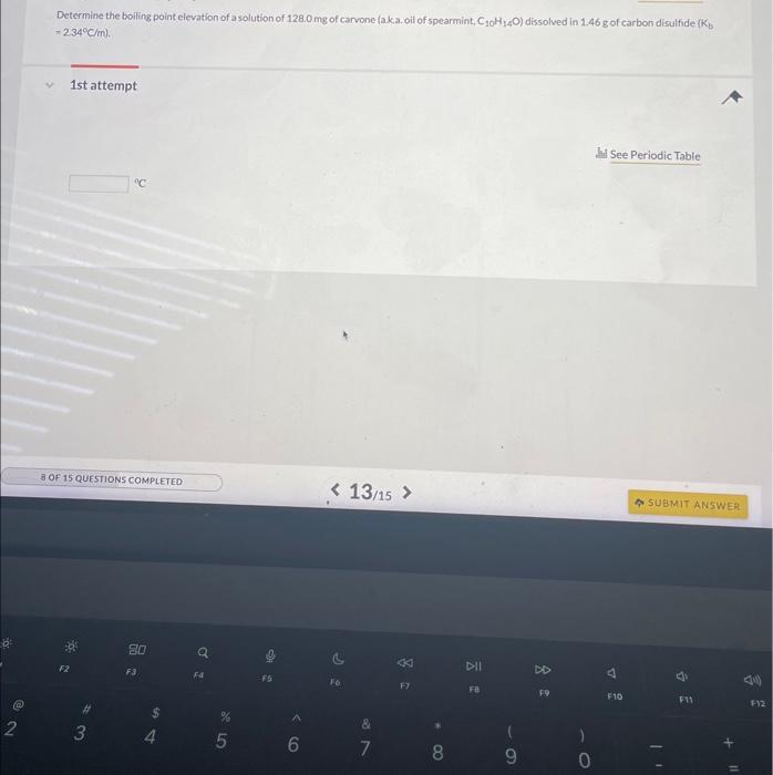 Solved Determine the boiling point elevation of a solution | Chegg.com